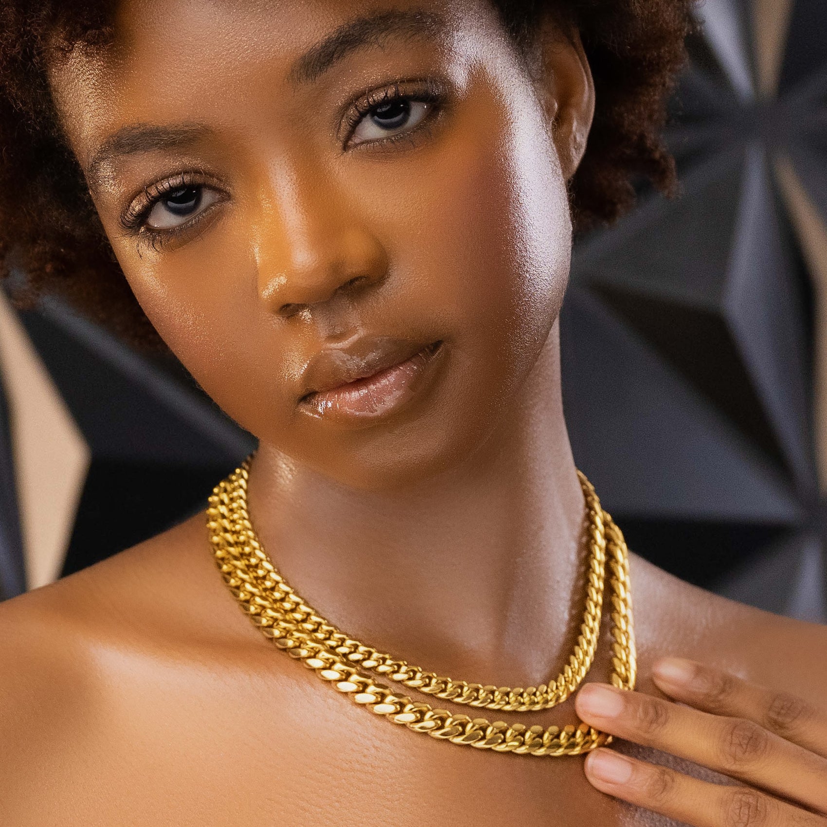 Cuban 2 Chain Gold Plated Bundle – Ancient Aura Jewelry