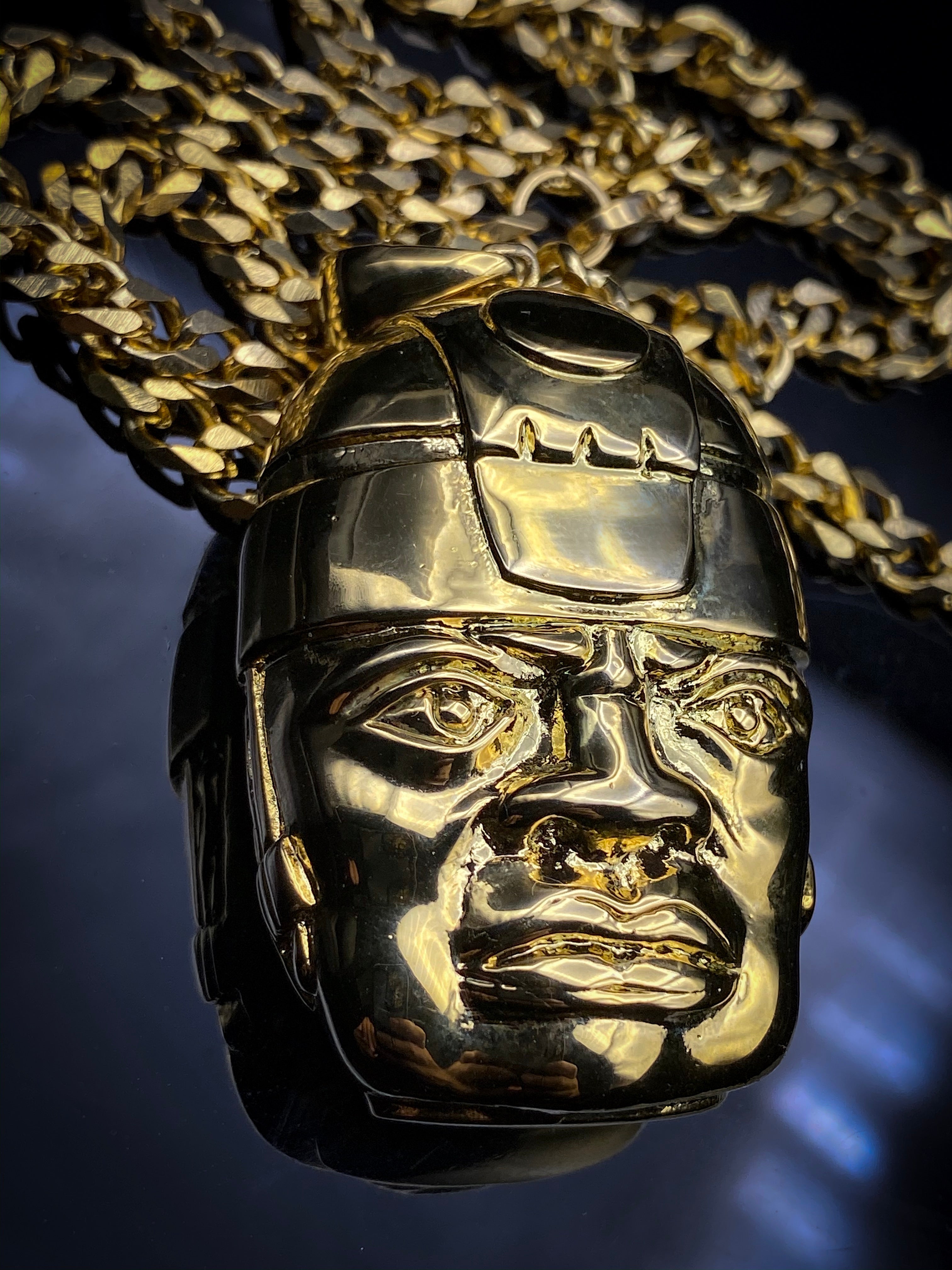 Olmec Head Chain ja – Ancient Aura Jewelry