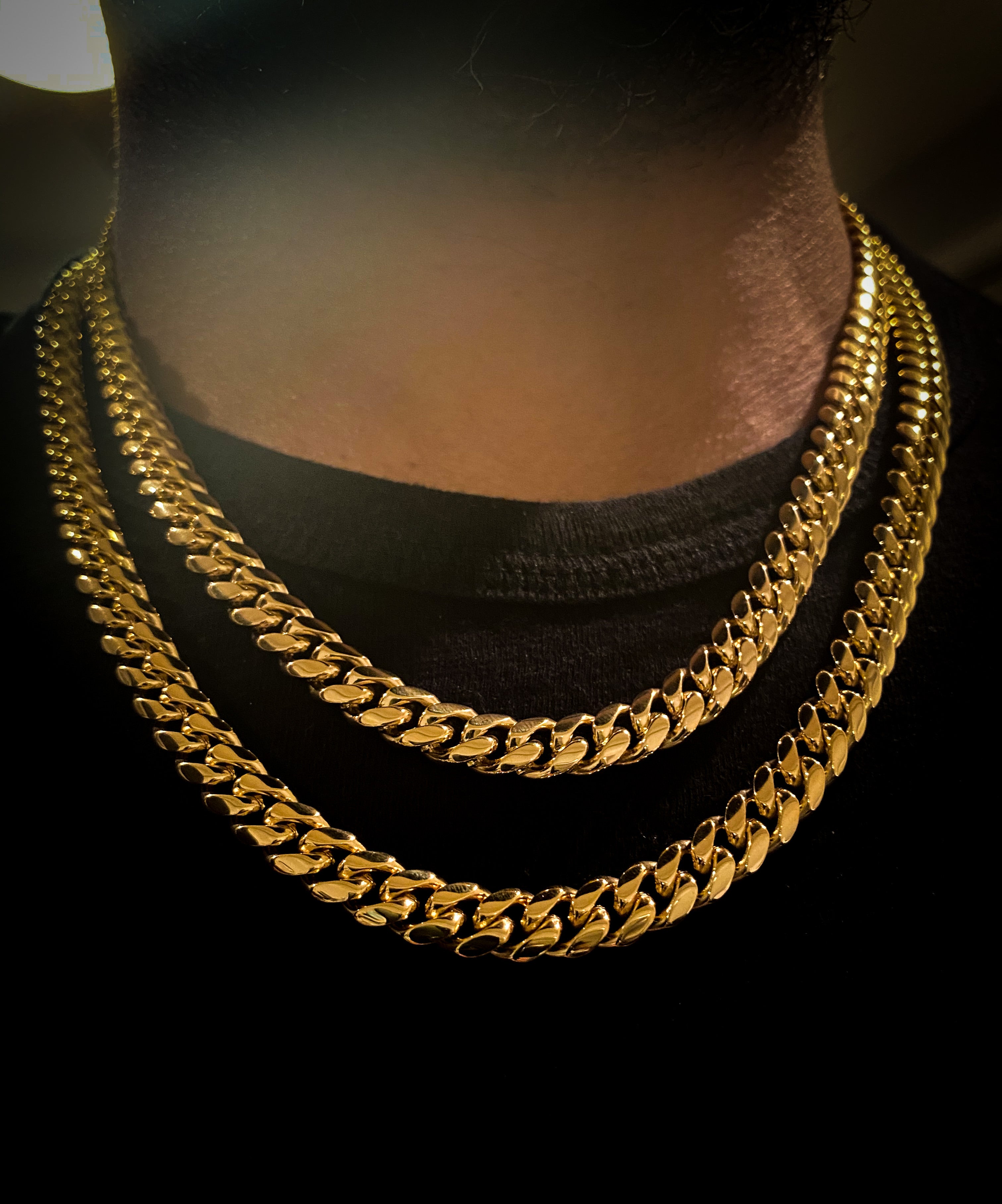 Cuban 2 Chain Gold Plated Bundle – Ancient Aura Jewelry